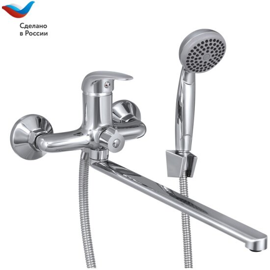 Смеситель для ванны и душа Славен СЛ-ОД-В31, с поворотным изливом, переключатель флажковый, комплект, одноручный