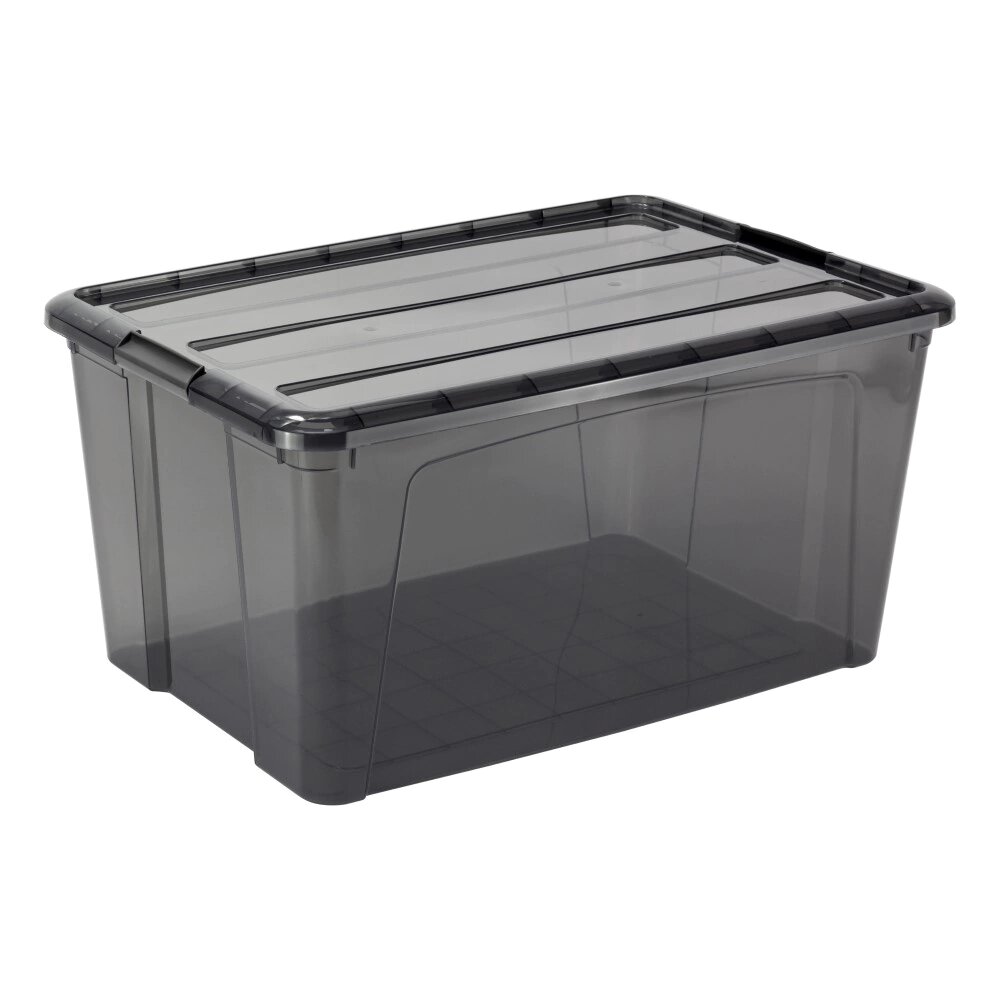 Контейнер для хранения с замками КИП 45 л черный прозрачный