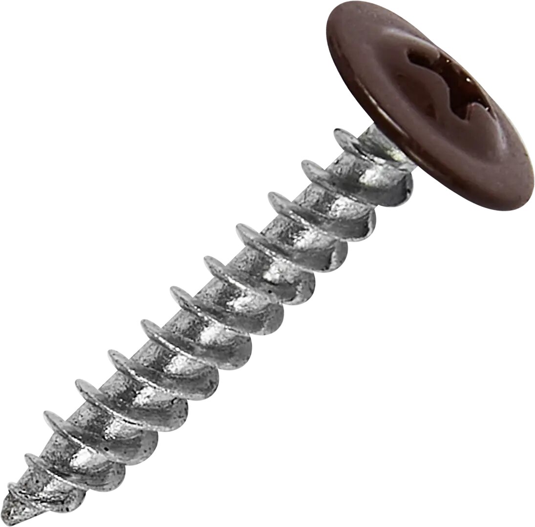 Саморезы по металлу с пресс-шайбой острые оцинкованные RAL 8017 4.2x25 200 шт.