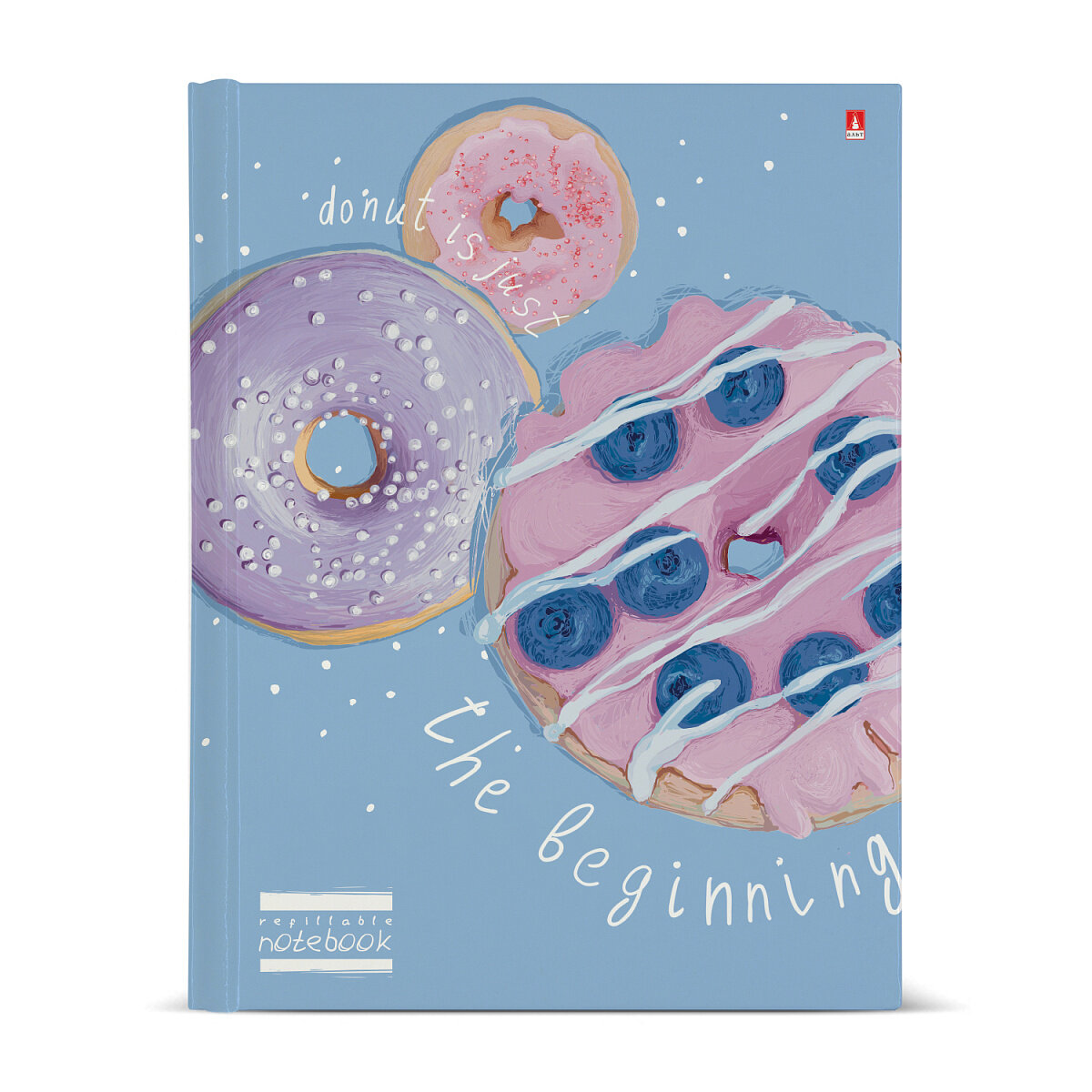 Тетрадь на кольцах со сменным блоком Альт 80 листов "DONUT", клетка