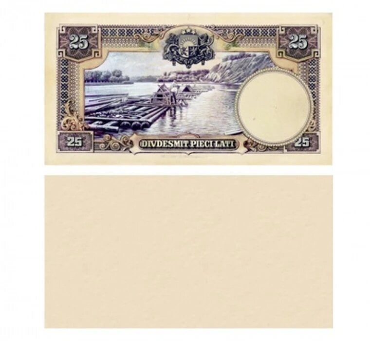 25 лат 1920 Латвия, сувенирная копия, банкноты и купюры редкие коллекционные