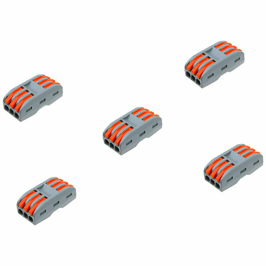 Разъем Клемма экспресс колодка соединительная 0.08*2.5/4мм, 3-проводная, упаковка 5шт