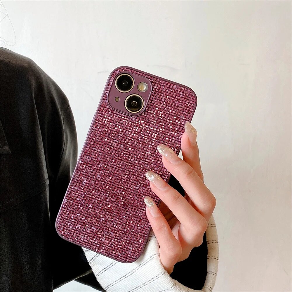Блестящий чехол Aurora со стразами для iPhone 16, 15, 14, 13, 12, 11 Pro Max, MZ, For iPhone 14Pro