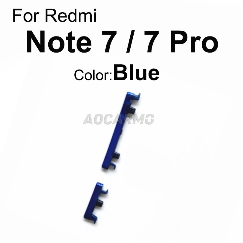 Кнопка включения/выключения и громкости Blue для Redmi Note 7 / 7 Pro