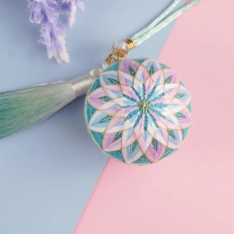 Набор для вышивки крестом шарик хризантемы 12