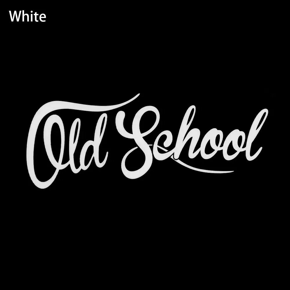 Виниловая наклейка на автомобиль 19x7 см, классический дизайн в стиле OLD SCHOOL white
