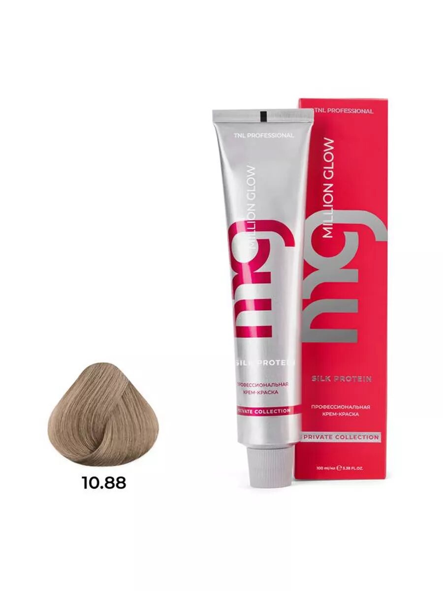 Крем-краска для волос Million glow Private collection Silk protein 10.88