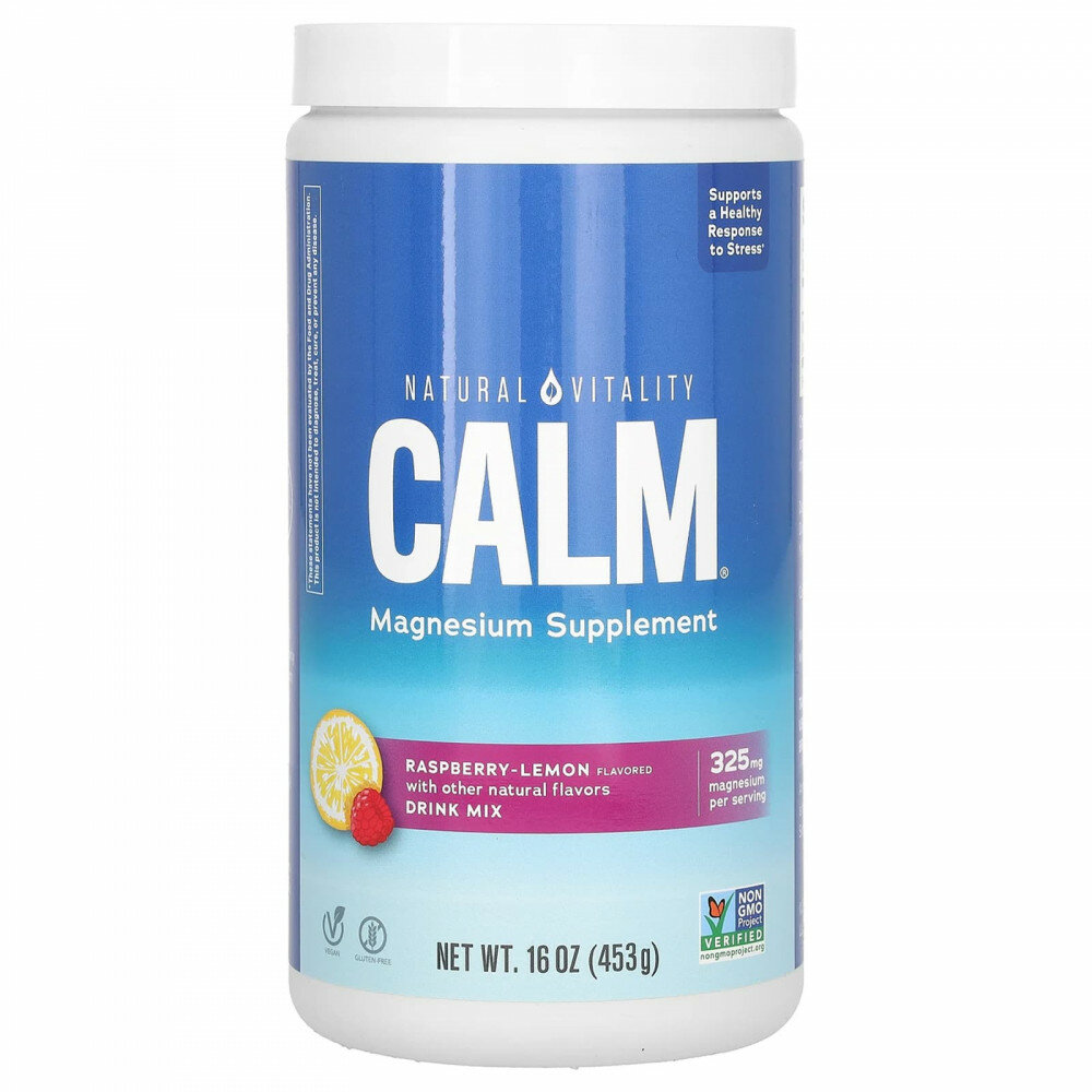 Natural Vitality, CALM®, расслабляющая смесь для приготовления напитка, малина и лимон, 453 г (16 унций)