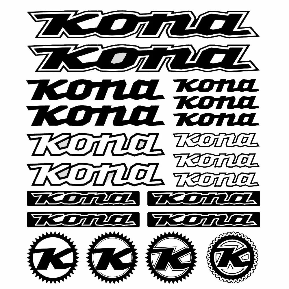 Наклейка Kona черная, 30см, для велосипеда и авто