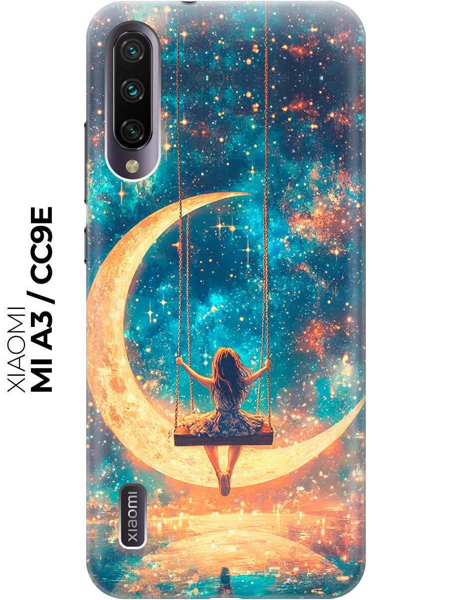 Силиконовый чехол на Xiaomi Mi A3 / CC9e с принтом "Девочка на месяце"