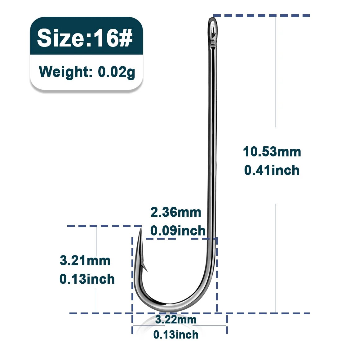 Рыболовные крючки DWLIFE Aberdeen 16# 50 шт, Gap 2.36mm