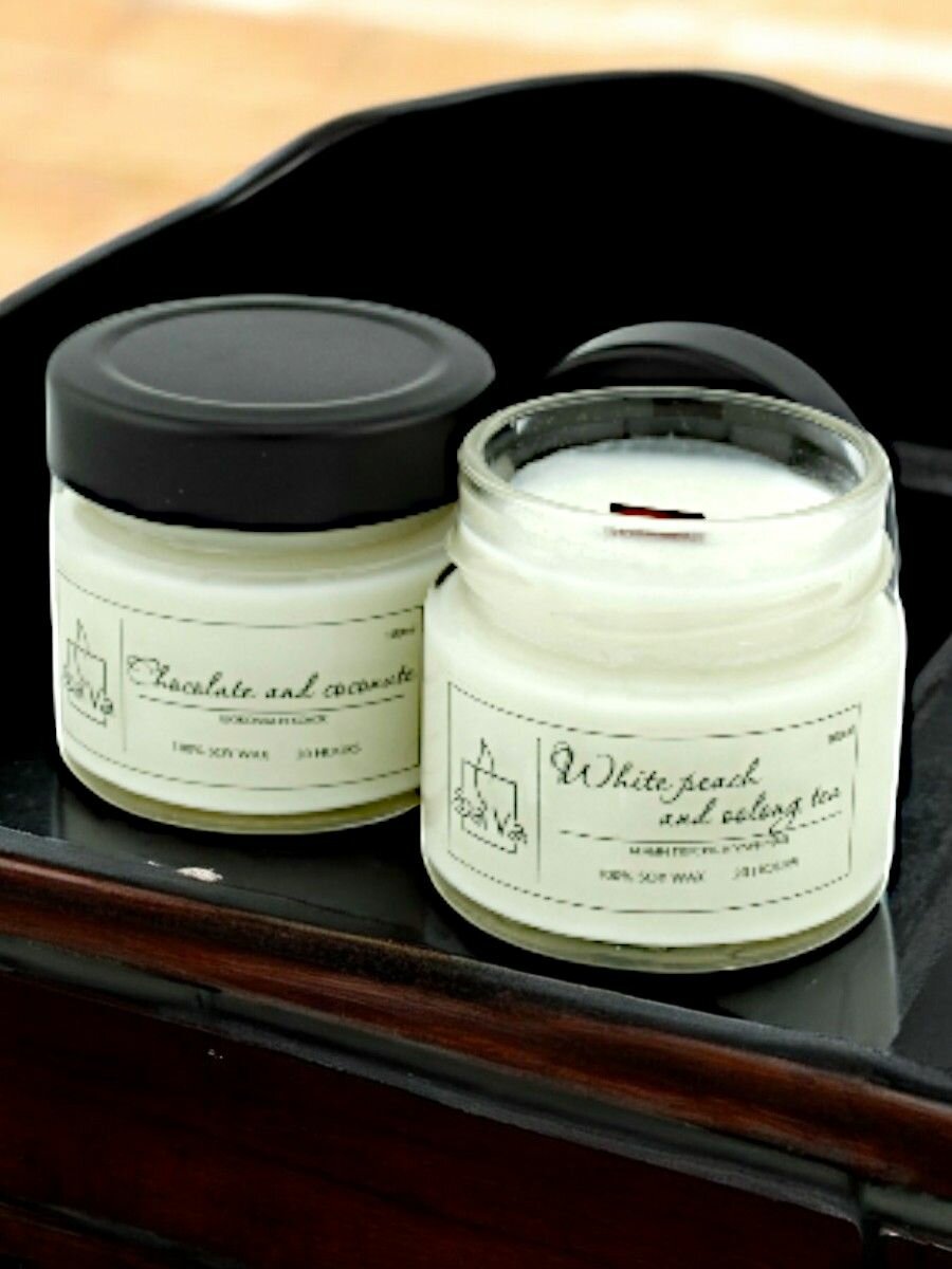 Набор ароматических свечей Sa'Va, соевый воск с треском, 100мл, 2шт