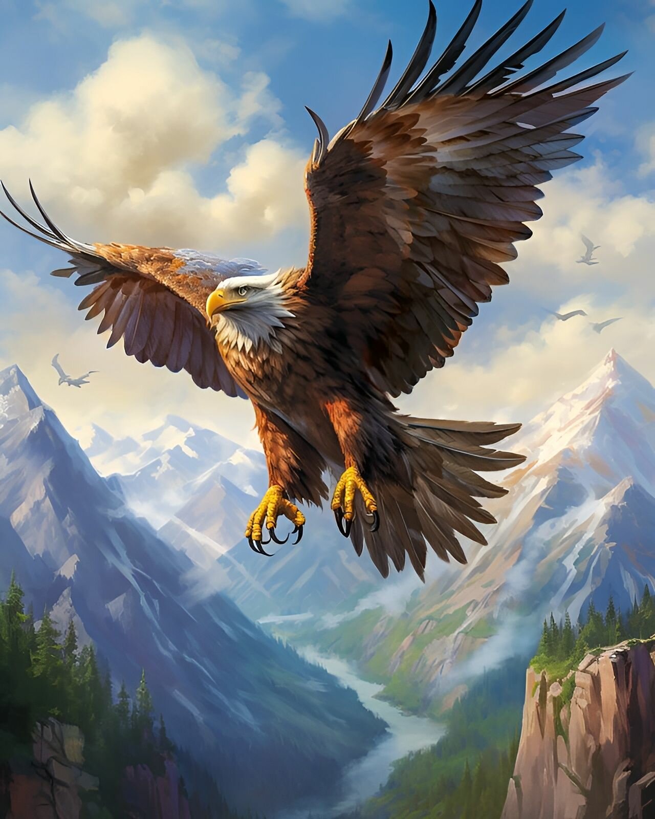 Картина по номерам на подрамнике 40*50 см "Орел охотник"