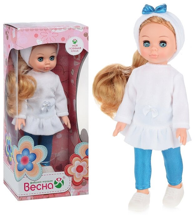 Кукла Весна "Эля", в платье, с ободочком и кроссовками, закрывает глаза