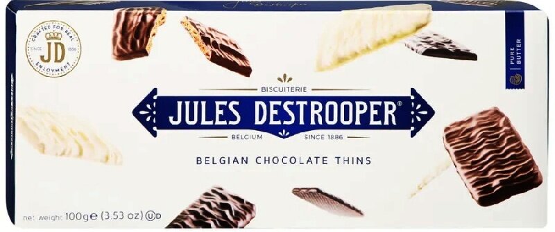 Печенье JULES-DESTROOPER "Belgian Chocolate Thins" 100г