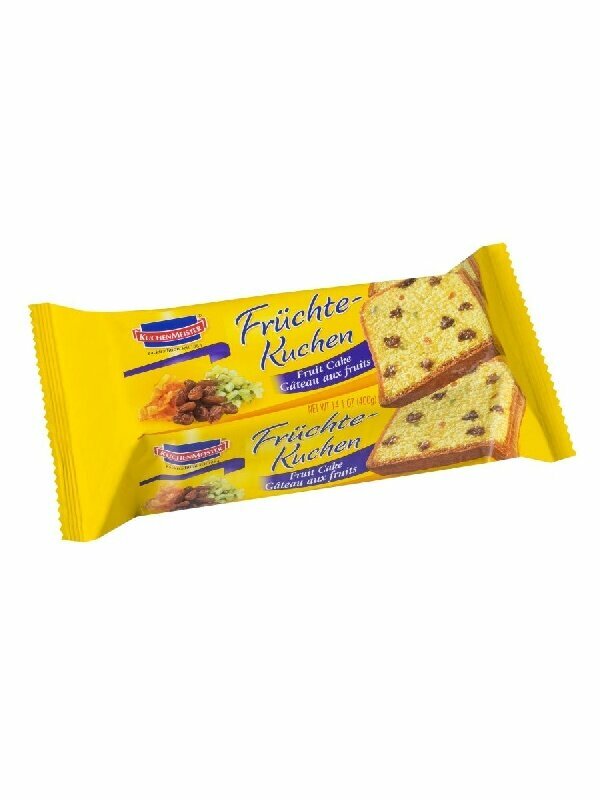 Кекс KUCHENMEISTER фруктовый с изюмом и цукатами апельсина и лимона /фольг. пакет/ 400г