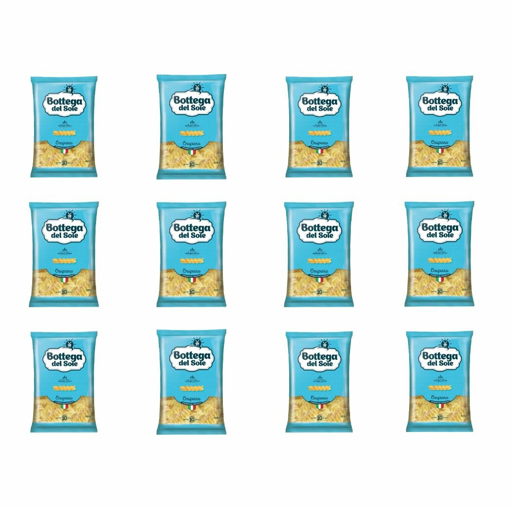 Bottega del Sole Макароны, Спирали, группа В, 400 гр, 12 уп.