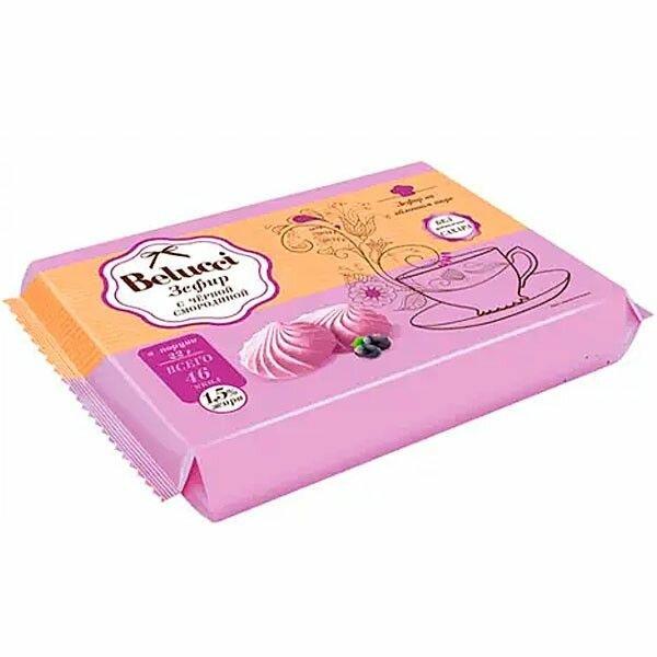 Belucci Зефир с черной смородиной, без сахара, 130 гр.