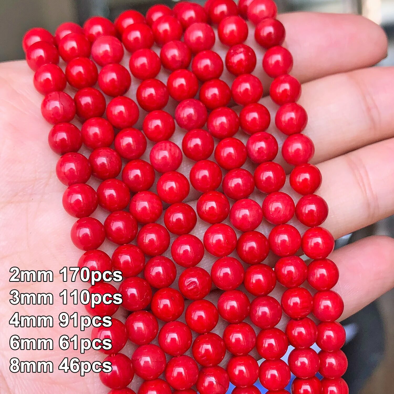 Натуральные красные коралловые бусины nociuciu style 3-3mm