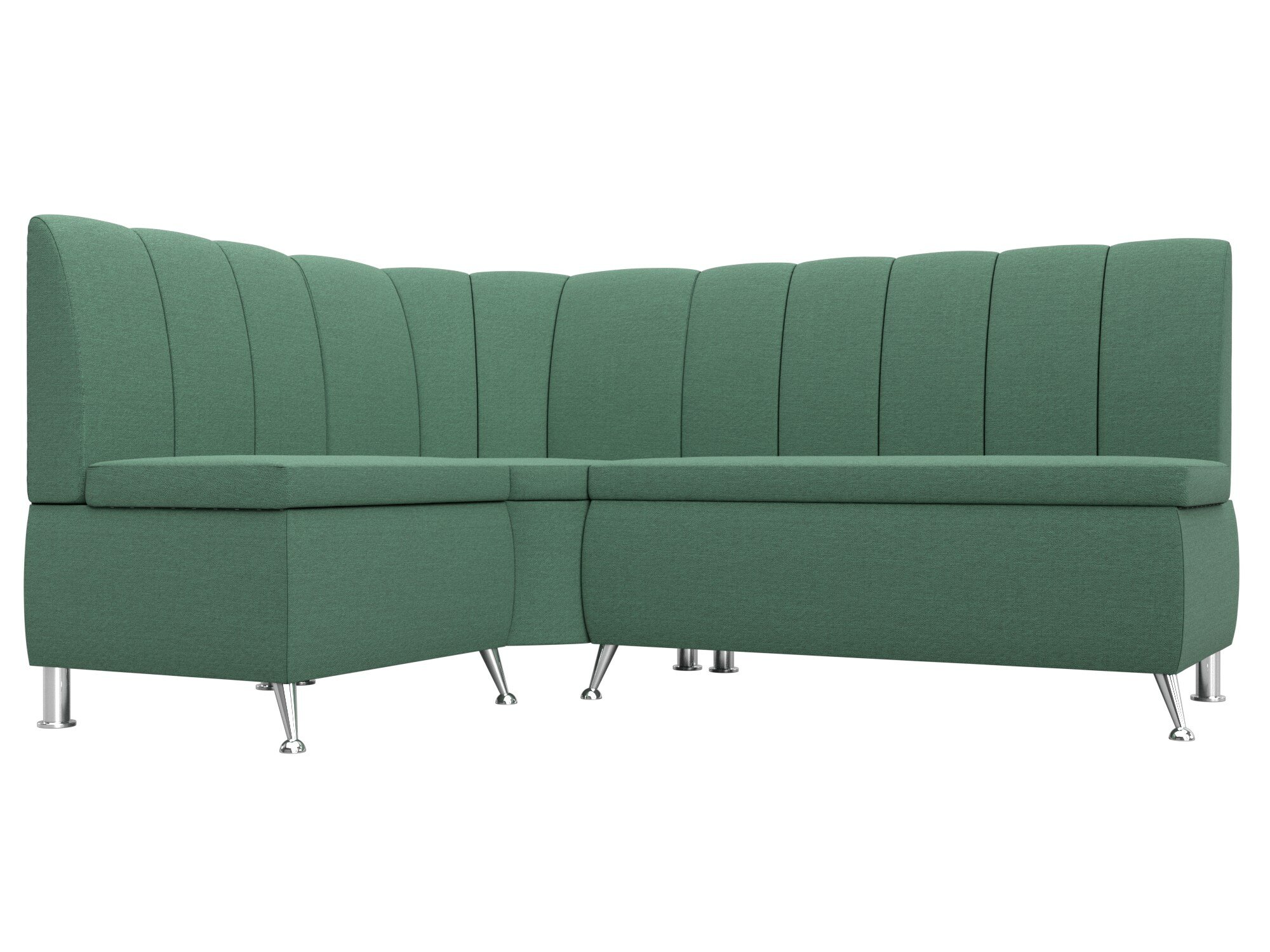 Диван кухонный угловой Кантри, левый угол, 4-местный, размер: 170x88х133см, Рогожка, Амур 11 зеленый