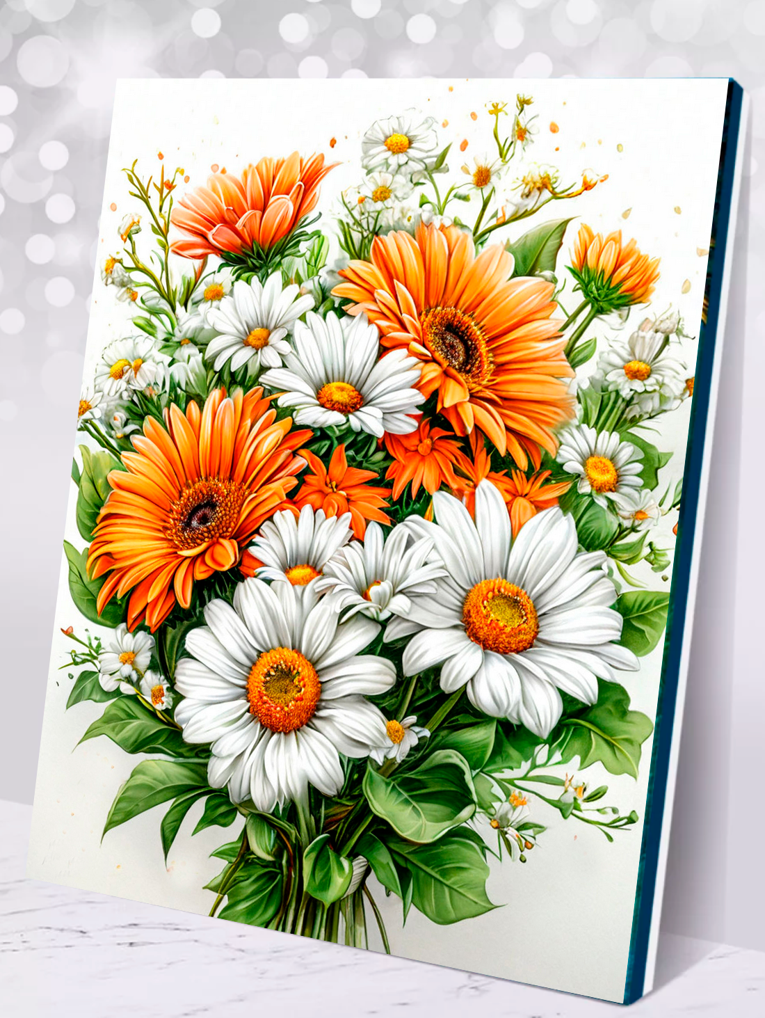 Картина по номерам "Герберы" 40х50 см, хлопковый холст на подрамнике, акрил, Hobby Home