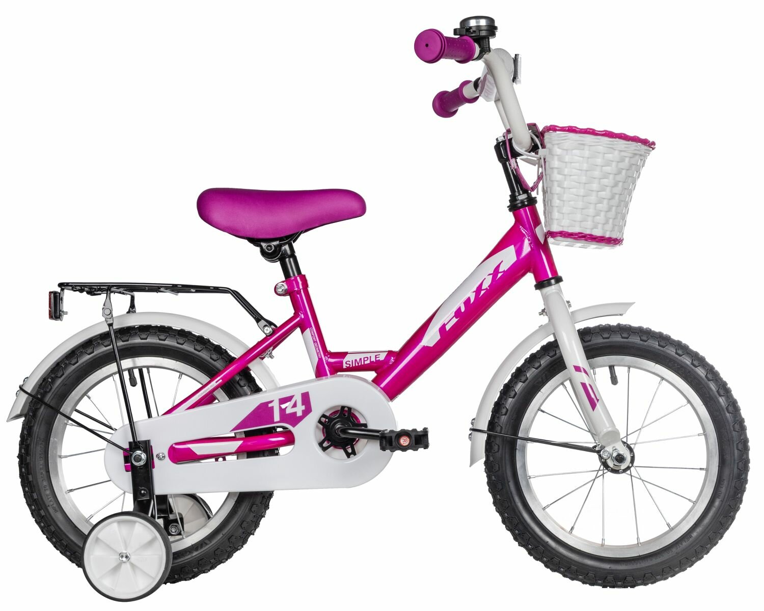 Детский велосипед Foxx Simple 14 (2025), стальная рама, розовый