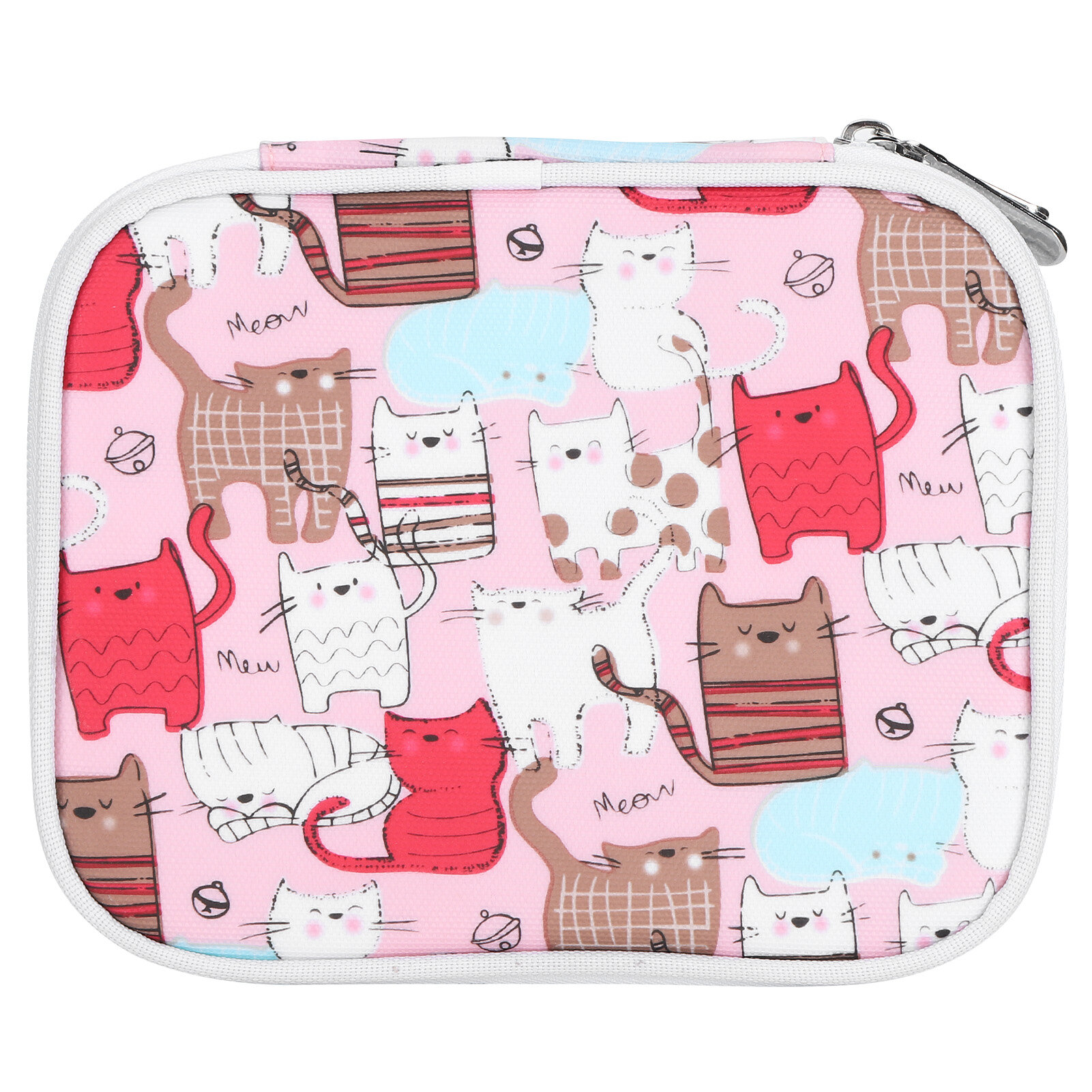 Чехол для хранения вязальных принадлежностей, двухслойный, с крючками для вязания, на молнии, с сетчатыми карманами