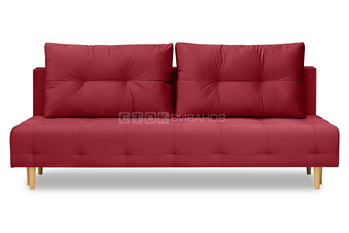 Диван Сток Диванов Kёльн Bordo бордовый, механизм еврокнижка, на ножках