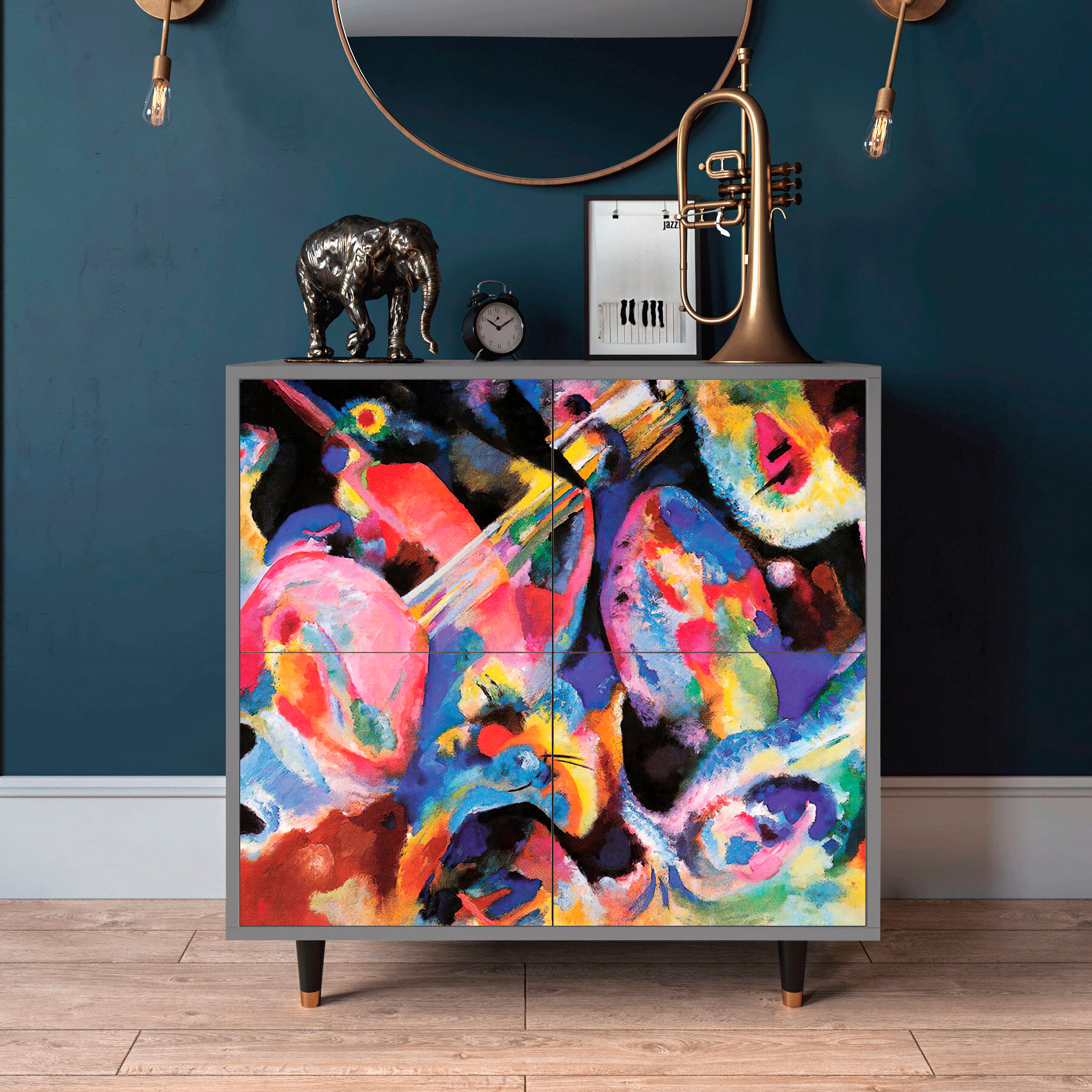 Комод - STORYZ - BS3 Kandinsky, Размер - 94 x 96 x 48 см, Цвет корпуса - Серый