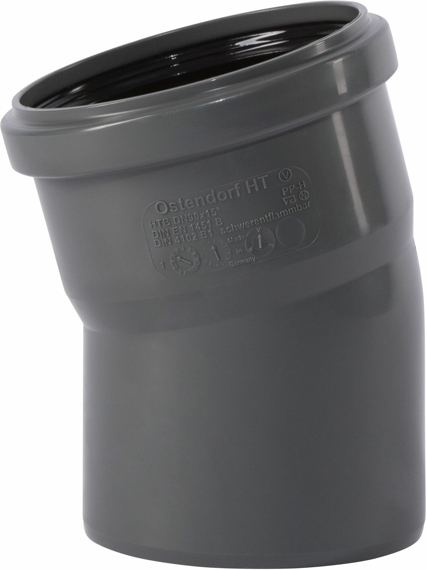 Отвод Ostendorf 90х15° серый, канализационный 114100