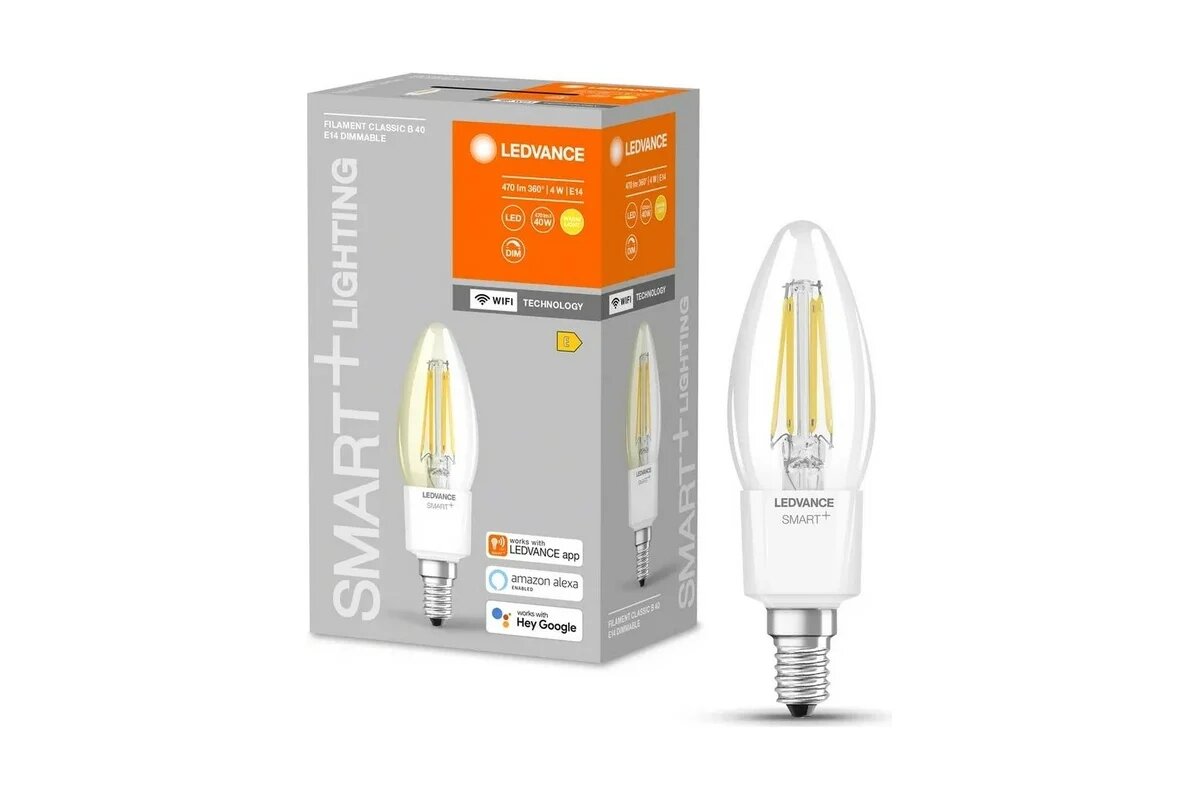 LEDVANCE SMARTWF B40D Умная WiFi LED-лампа 4W 827 230V FILCLE144X1LEDV для дома