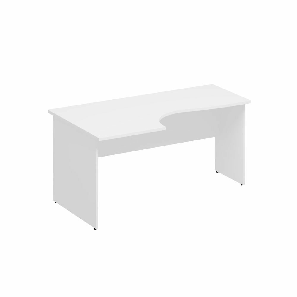 Стол компьютерный "Комфорт" эргономичный левый, 160*90*75 белый премиум
