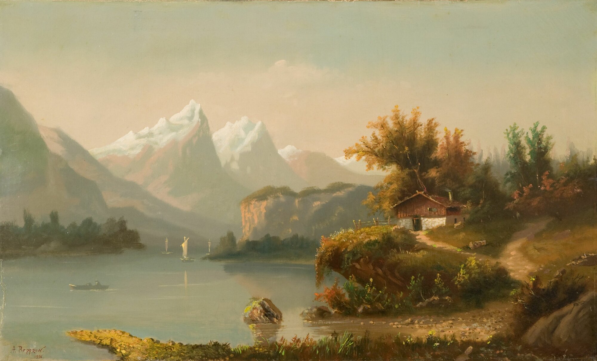 Картина Беггрова Александра Карловича Горное озеро 80х48 см