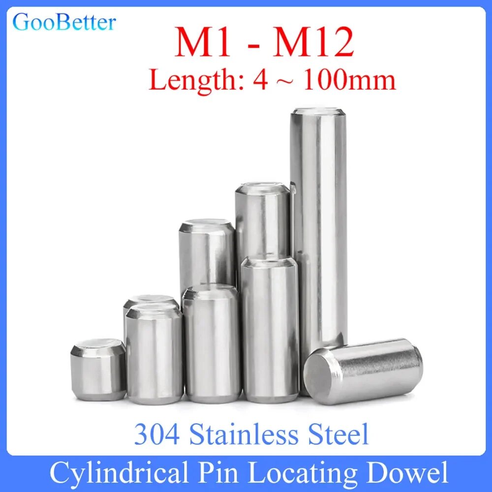 Цилиндрические штифты GooBetter из нержавеющей стали 304 M3 (20 Pcs), Length 6mm