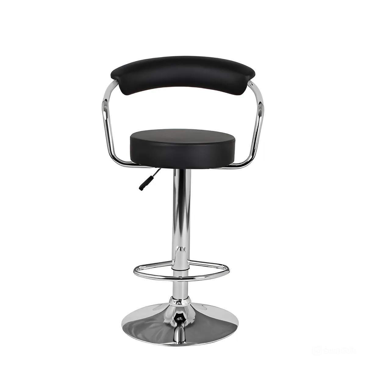 Барный стул Эколайн "Орион", металлический, с подлокотниками, высота 101см, чёрный