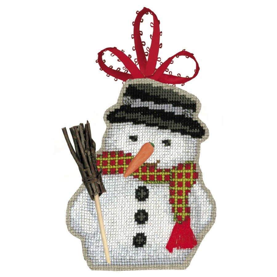 Набор для вышивания елочной игрушки BONHOMME DE NEIGE (Снеговик)