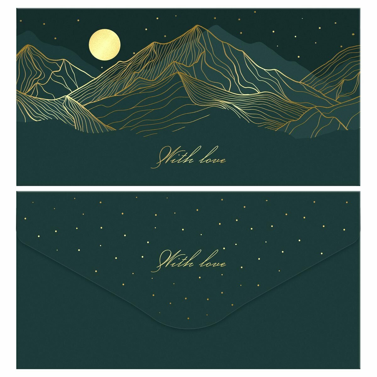 Конверт для денег MESHU "Mountains" 85x164мм, матовая ламинация, фольга (MS_65049), 10шт.