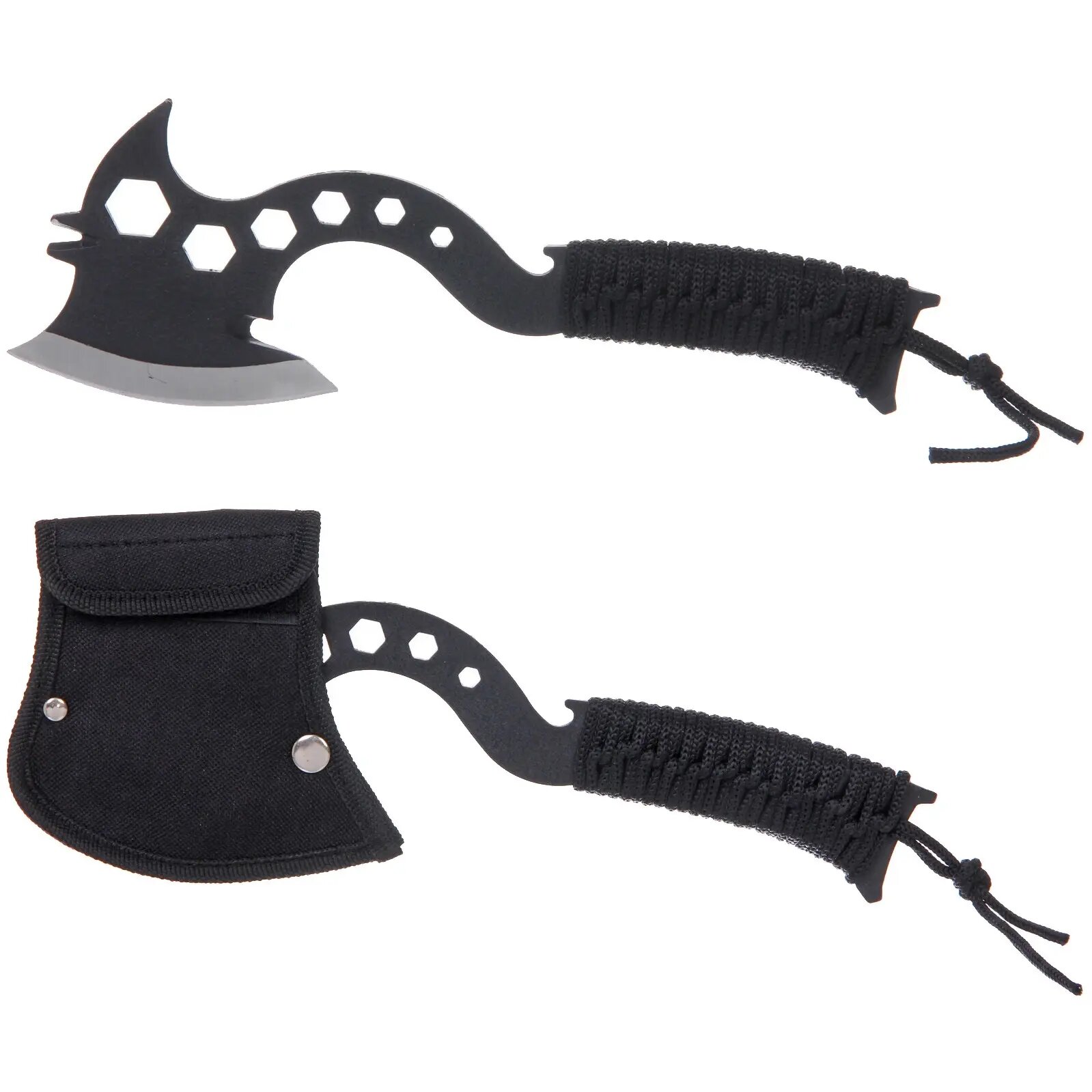 Топор туристический 270х93х20 мм, сталь, чехол, анатомическая рукоятка, антискольжение