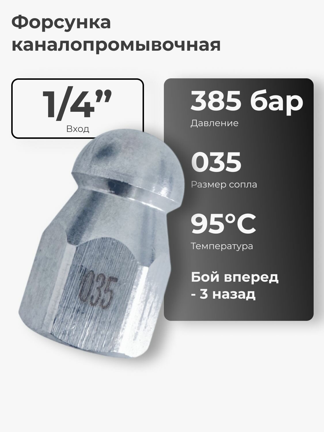 Форсунка каналопромывочная, размер 035, 1/4