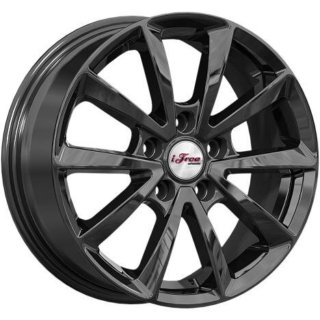Диск автомобильный литой iFree Скайрим 16x6.5 5x114.3 et44 dia67.1 Чёрный глянцевый