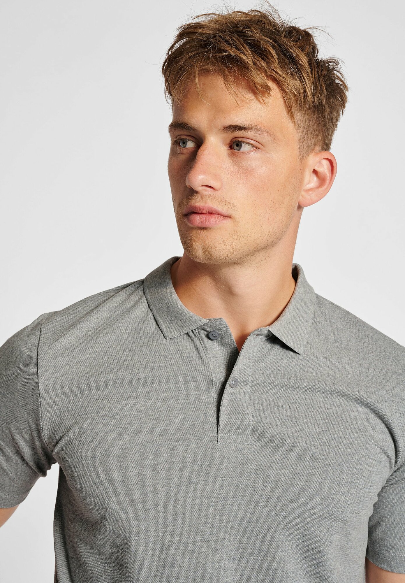 Поло серый меланж, 100% Хлопок, Турецкое полотно Пике, прямой крой