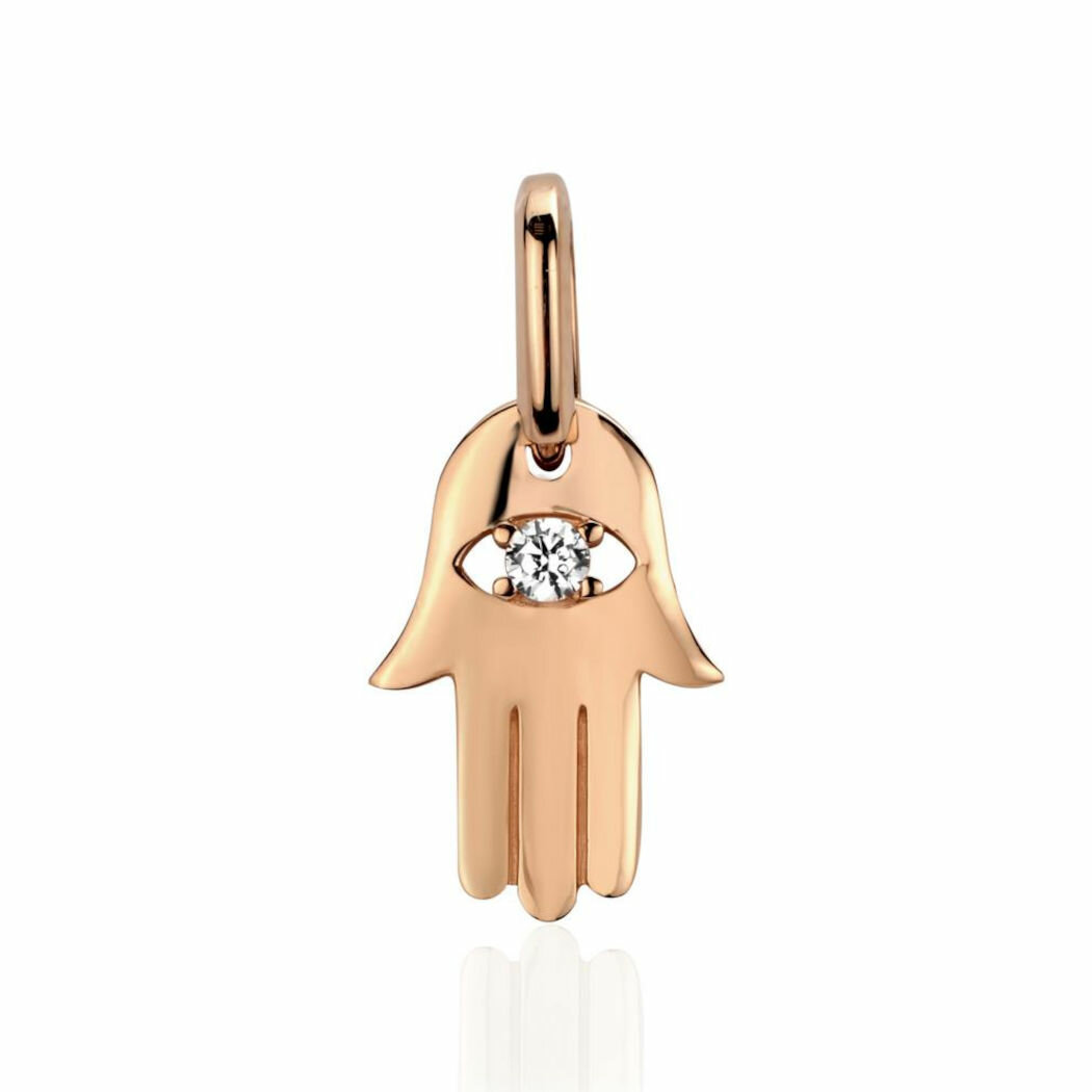 Подвеска, красное золото, 375 проба, фианит