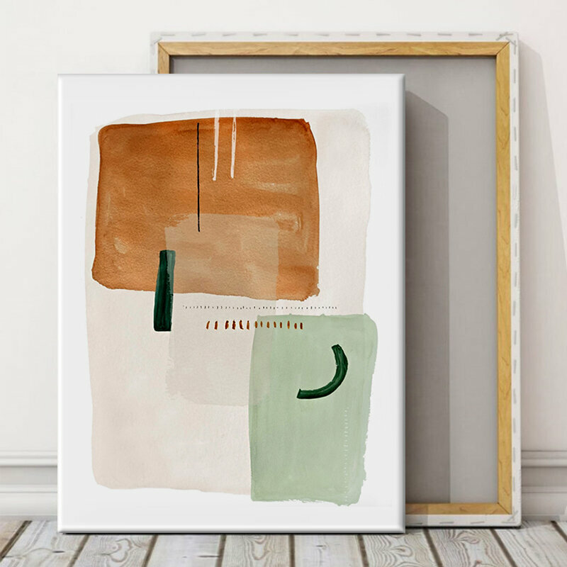 Картина на холсте 50х70 см "Абстракция в бежевых тонах", на стену для интерьера