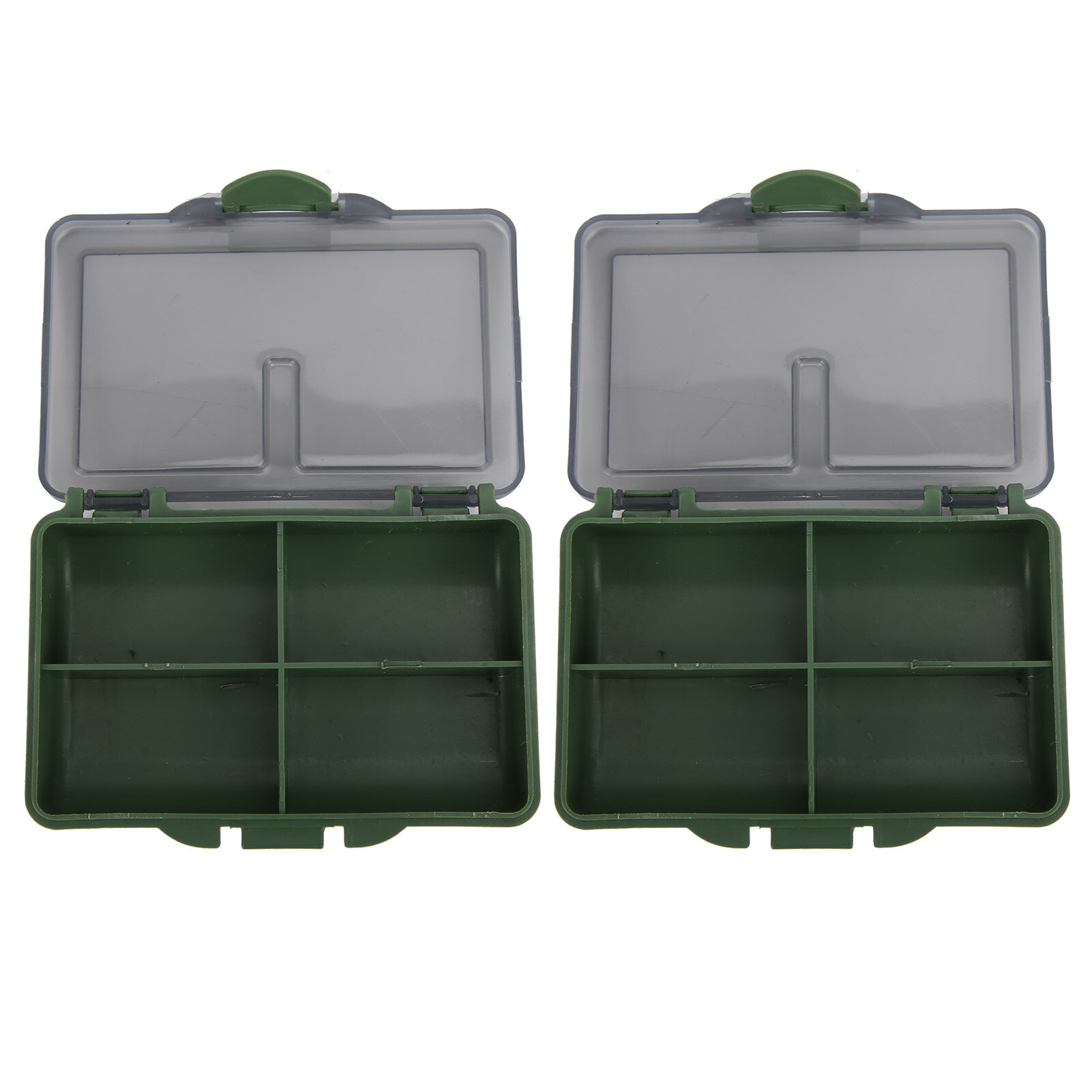 2Pcs Fishing Hook Bait Gadget Box Mini PP Storage Box Case for Fishing Tackle Accessories4 Compartment