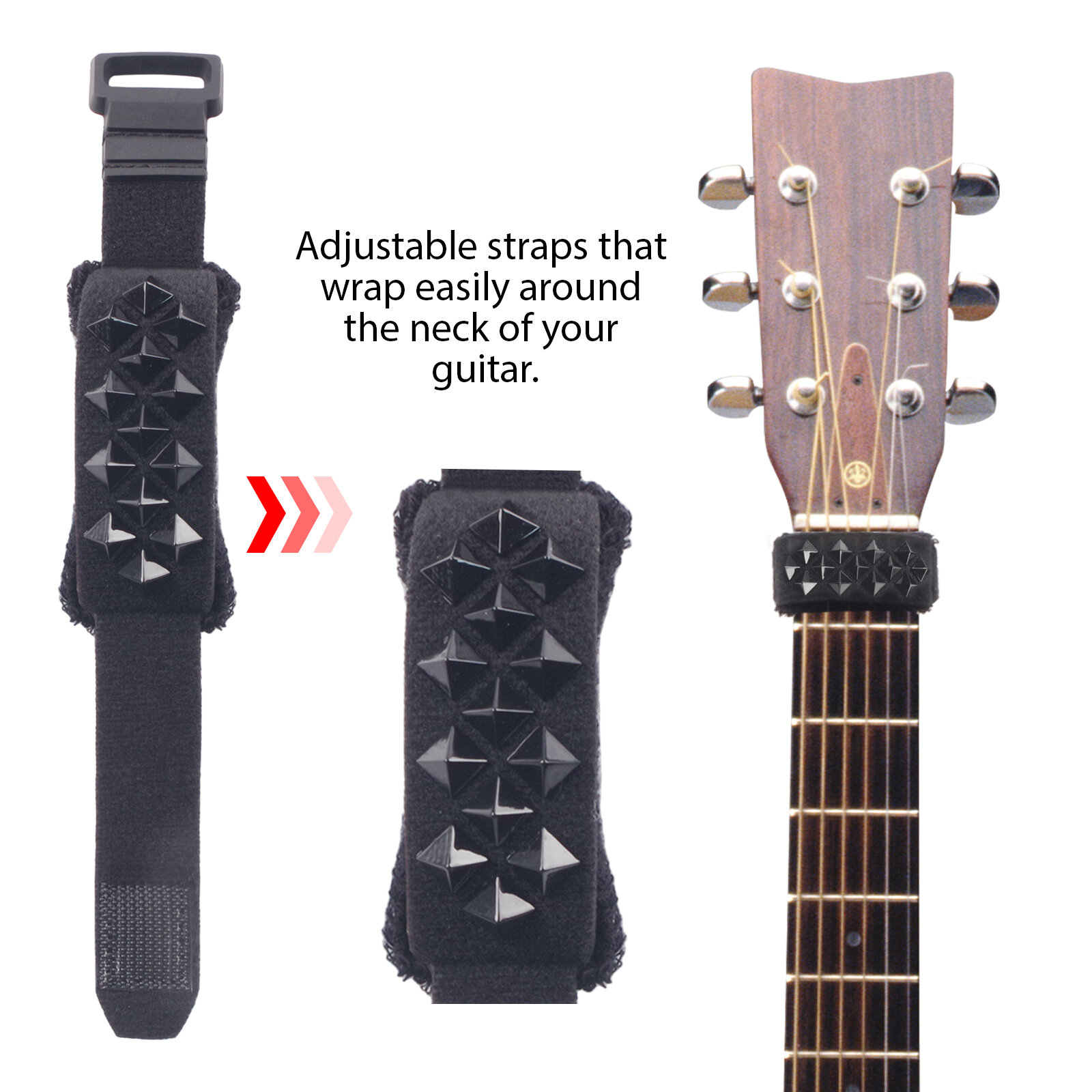 3 шт. в упаковке для электрогитары, бас-гитара, заглушка для ладов, демпфер с заклепками в стиле панк, подходит для 6-струнной гитары, деревянные аксессуары для бас-гитары