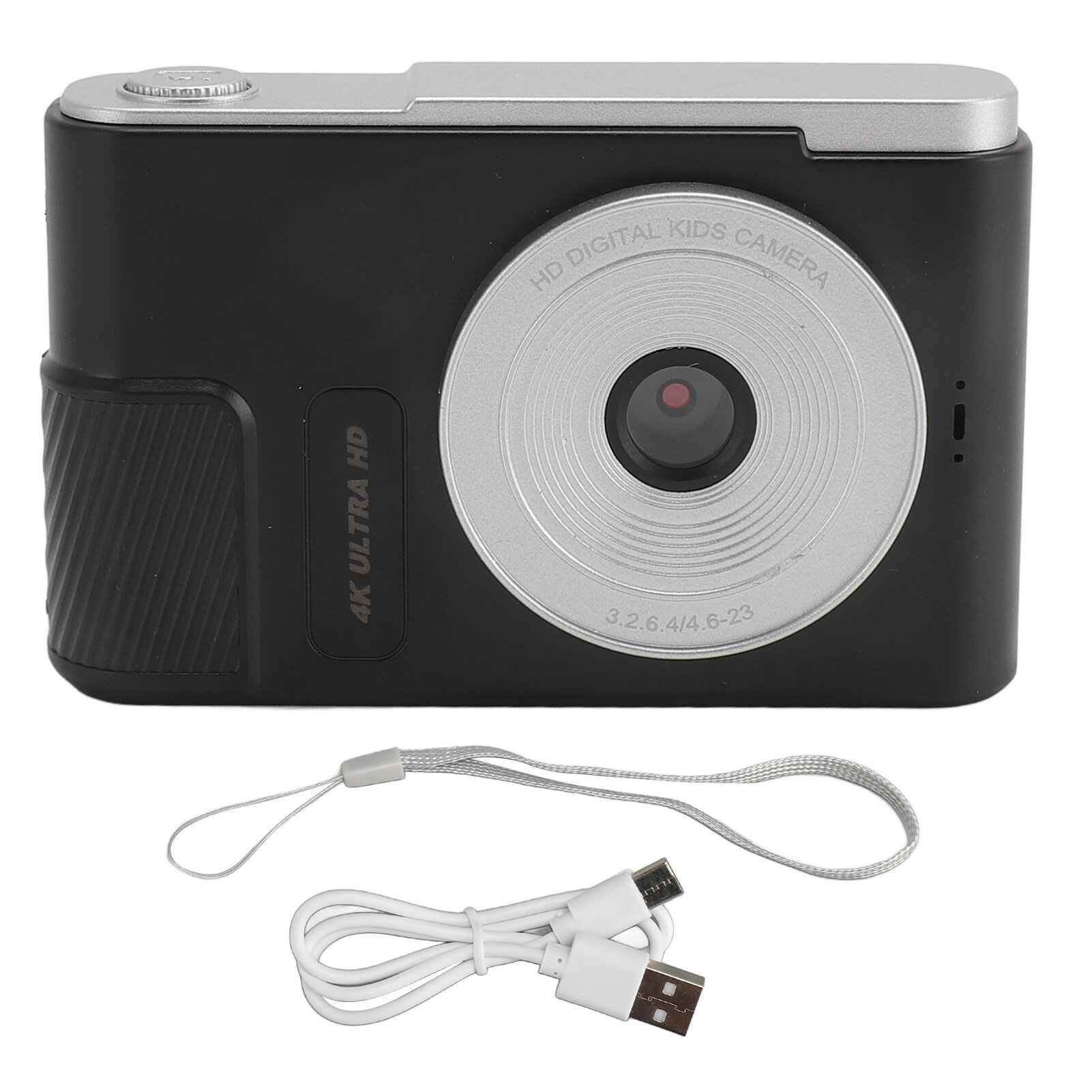 Цифровая камера 48 Мп, видео 4K, 16-кратный цифровой зум, портативная компактная камера с экраном 2,4 дюйма для детей и студентов, видеоблог, черная