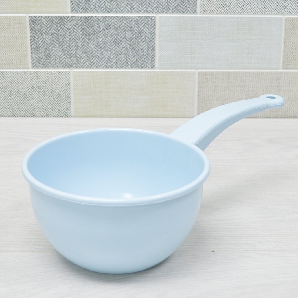 Ковш 2л пластиковый бирюзовый с удобной ручкой, устойчивое дно, для liquids