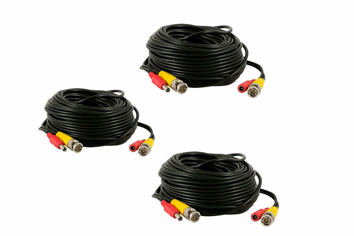 Кабель комбинированный для видеонаблюдения BNC/DC-BNC/DC, 10 метров, 3 шт.