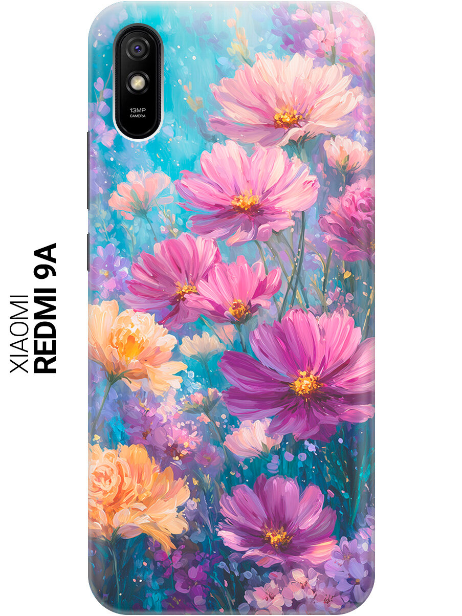 Силиконовый чехол на Xiaomi Redmi 9A с принтом "Палитра полевых цветов"