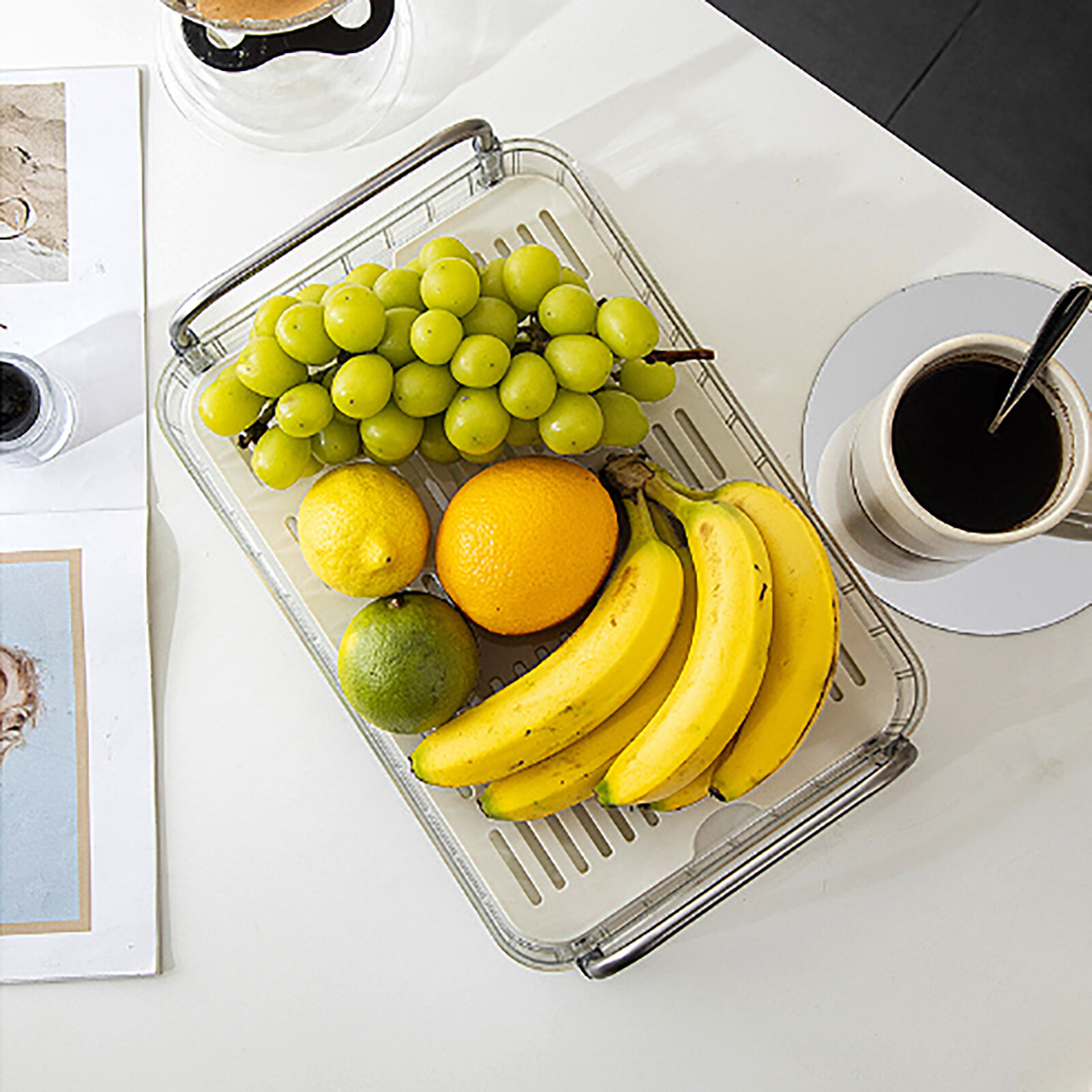 Стеллаж для сушки чашек с дренажным поддоном, полка для хранения на столешнице, органайзер для станции для чашек для домашней кухни, однослойный, белый